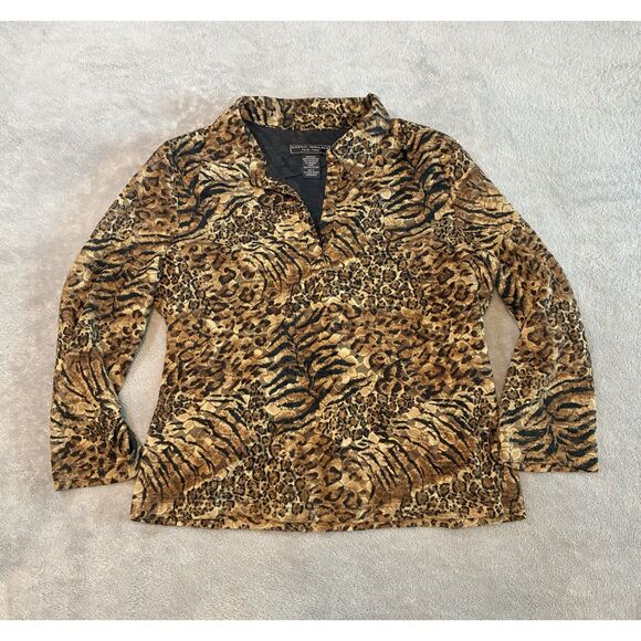 Vintage | Tops | Harris Wallace New York Lace Animal Print Y2k Blouse ...